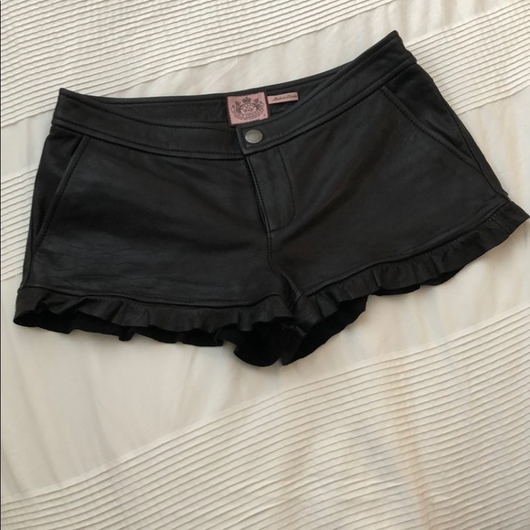 Juicy Couture | Shorts | Vintage Juicy Couture Lambskin Leather Ruffle ...